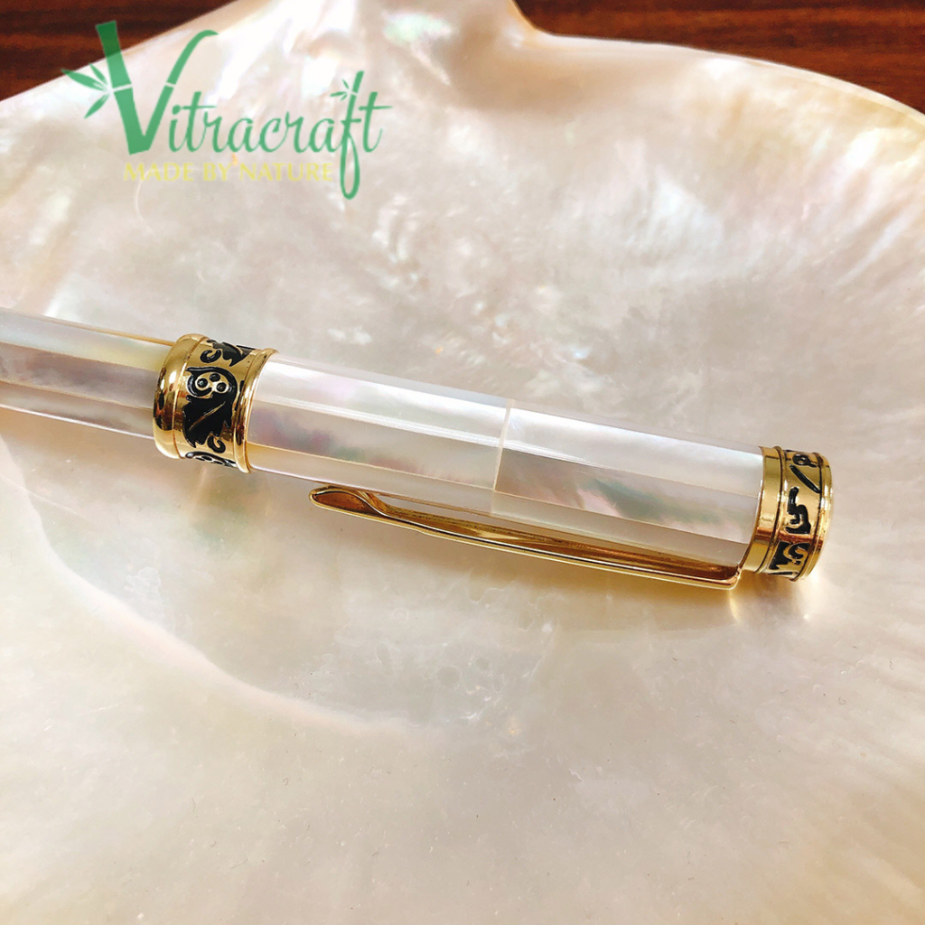 BALLPEN01-Premium Ballpoint Pen.Made from White mother of pearl shell ...